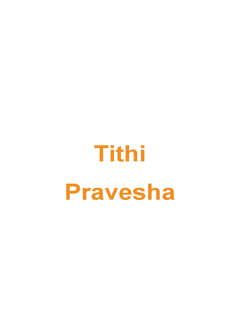 Tithi Pravesh 1 | PDF | Esoteric Cosmology | Hindu Astrology
