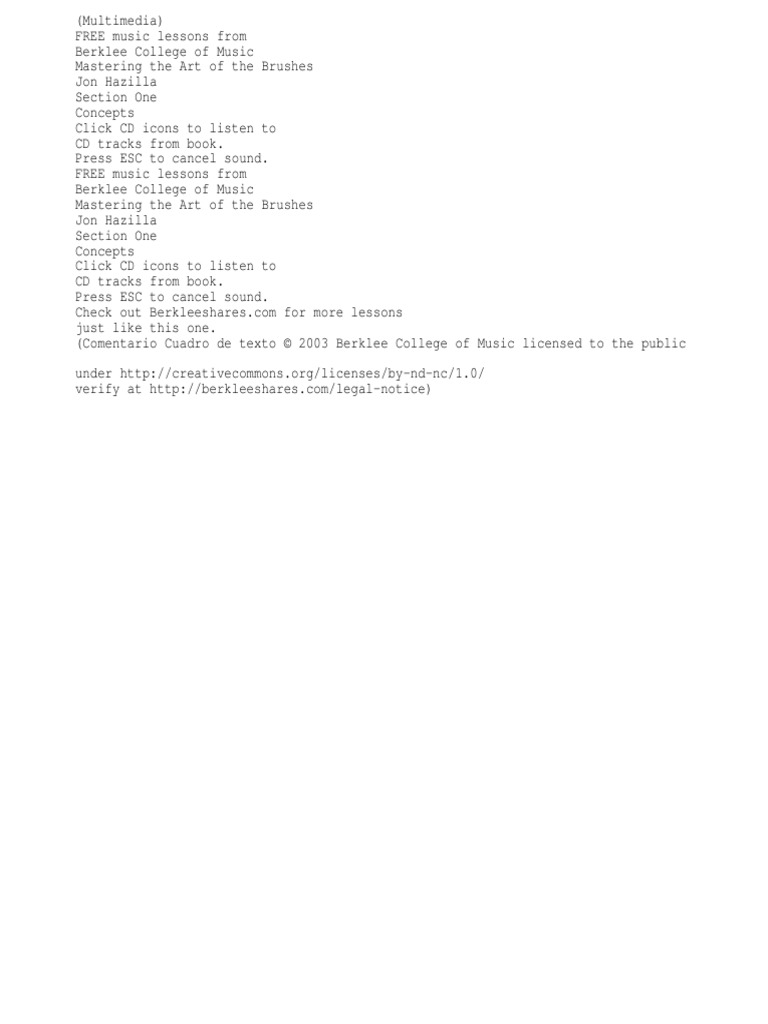 Berklee Brush Patterns For Drums | PDF | Drum Kit | Rhythm