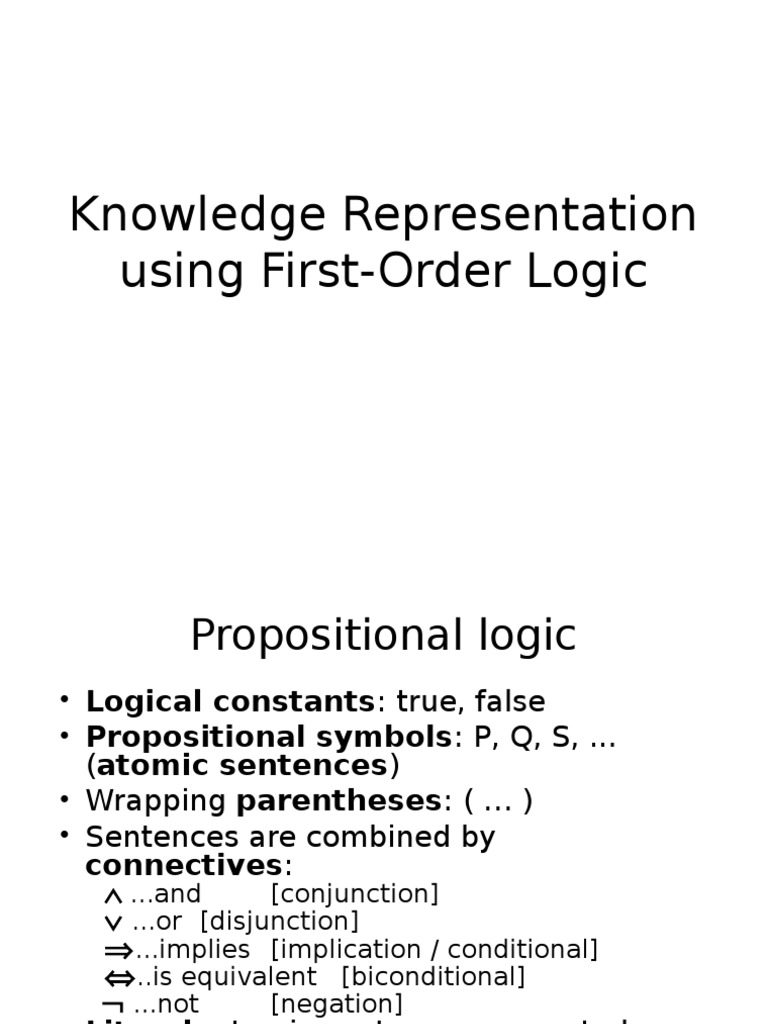 Ai Fol | PDF | Interpretation (Logic) | First Order Logic