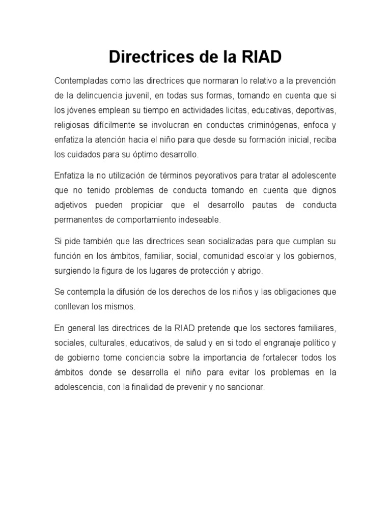 Directrices de La RIAD | PDF