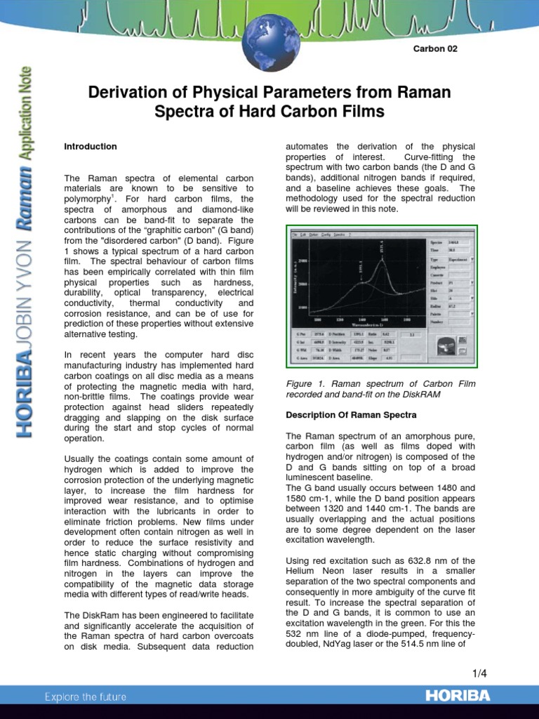 Derivation of Physical Parameters From Raman Spectra of Hard Carbon ...