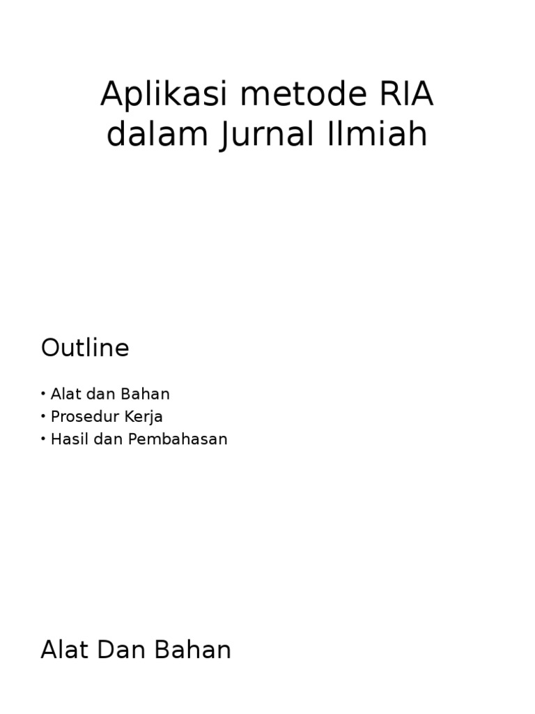 Aplikasi Metode RIA Dalam Jurnal Ilmiah | PDF