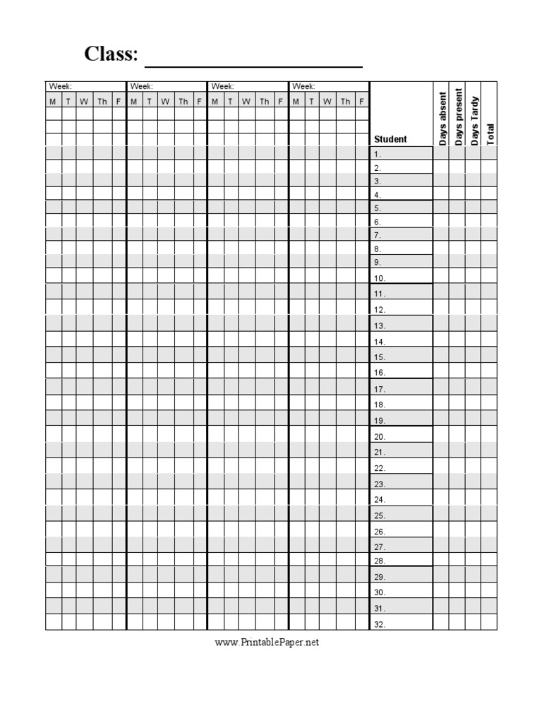Attendance Tracking Template | PDF