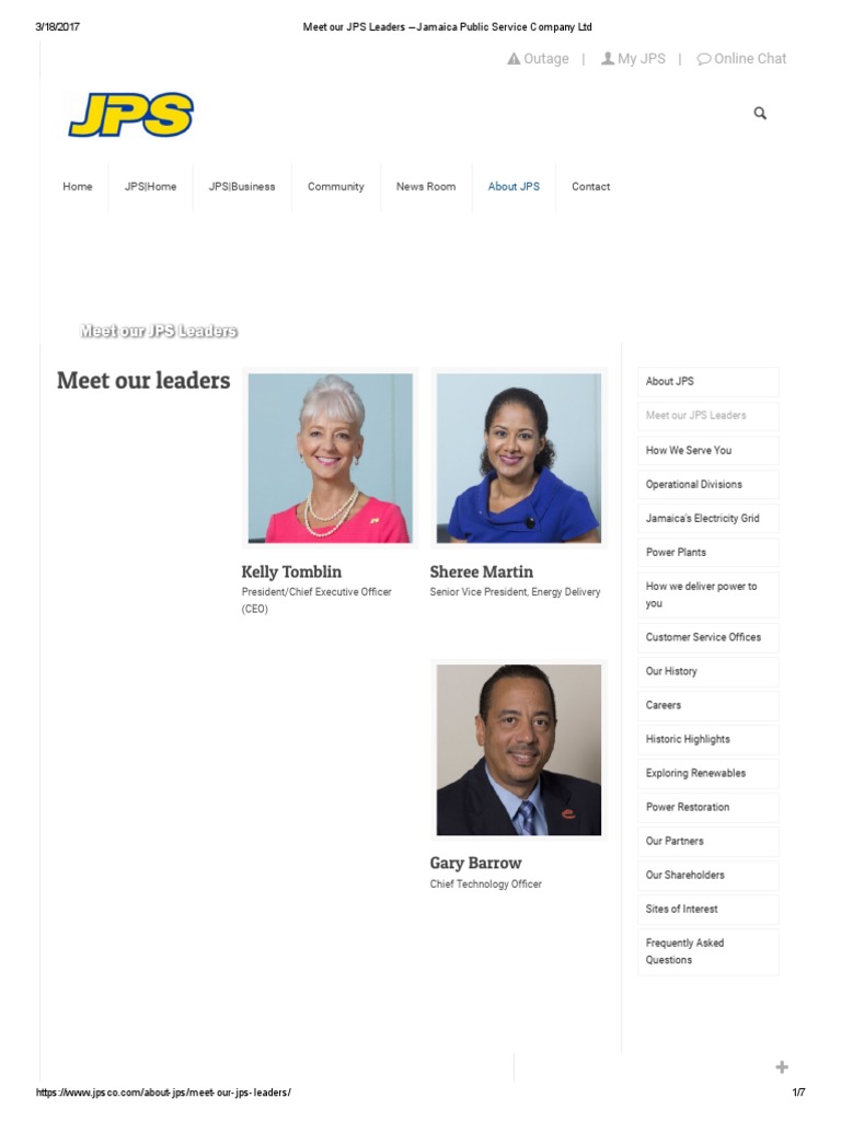 Meet Our JPS Leaders - Jamaica Public Service Company LTD | PDF | Chief ...
