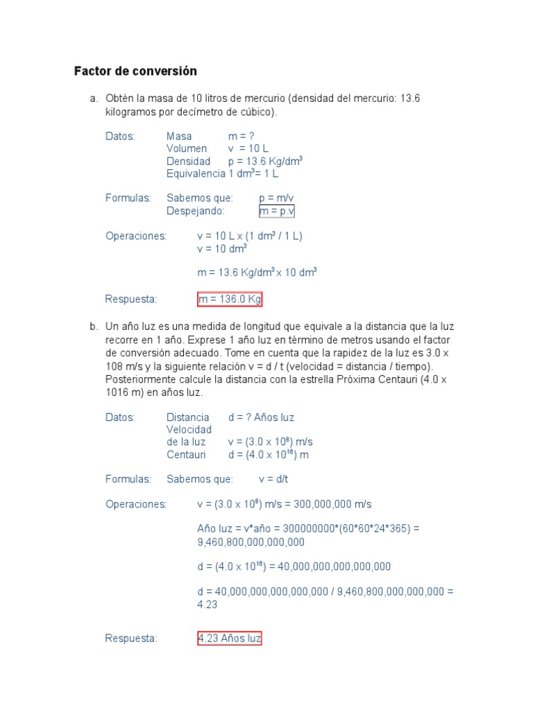 Factor de Conversión | PDF | Cantidades fisicas | Unidades de medida