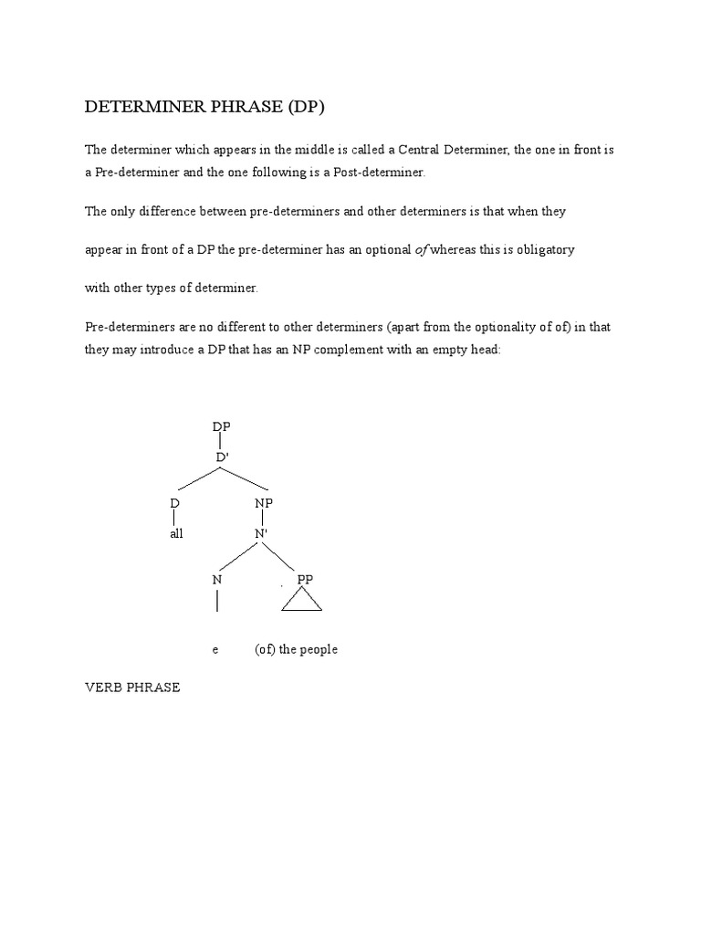 Determiner Phrase Pdf