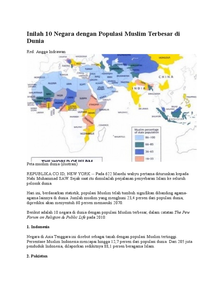Inilah 10 Negara Dengan Populasi Muslim Terbesar Di Dunia | PDF