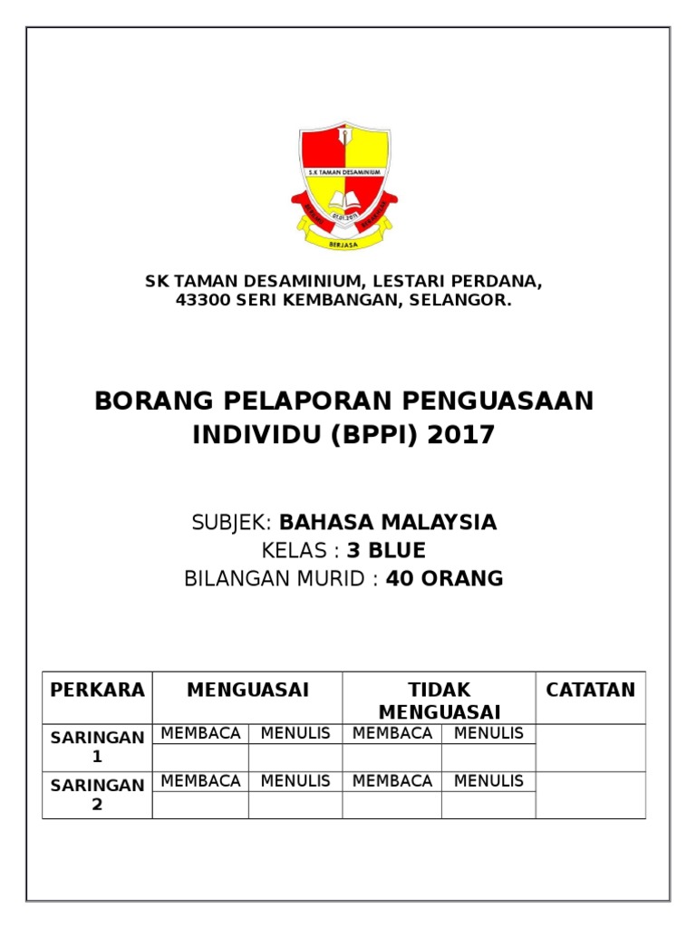 Cover Linus - Borang Bpp1 2018 | PDF