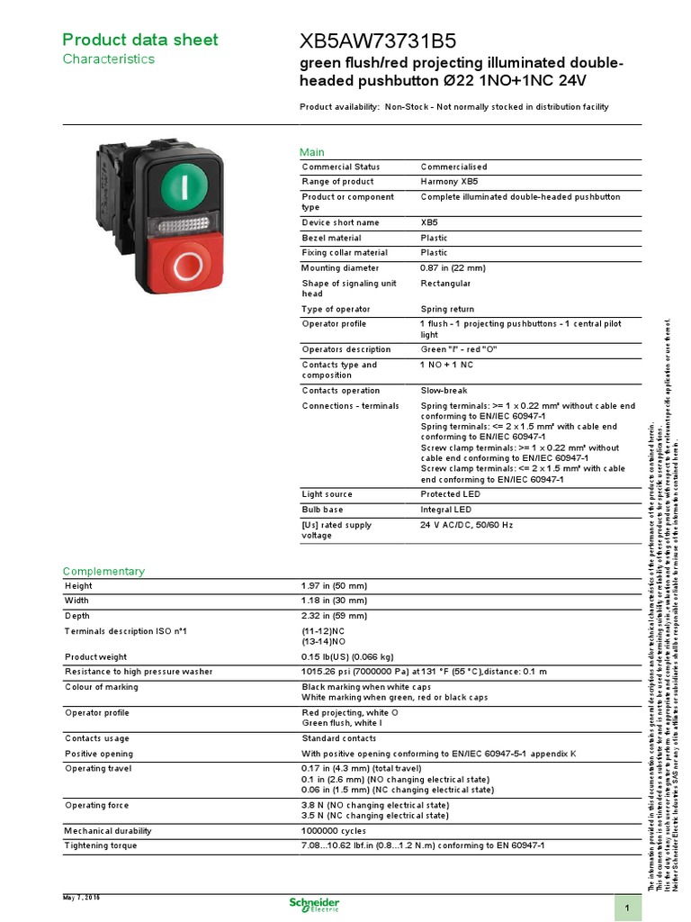 Harmony Xb5 Xb5aw73731b5 | PDF | International Electrotechnical ...