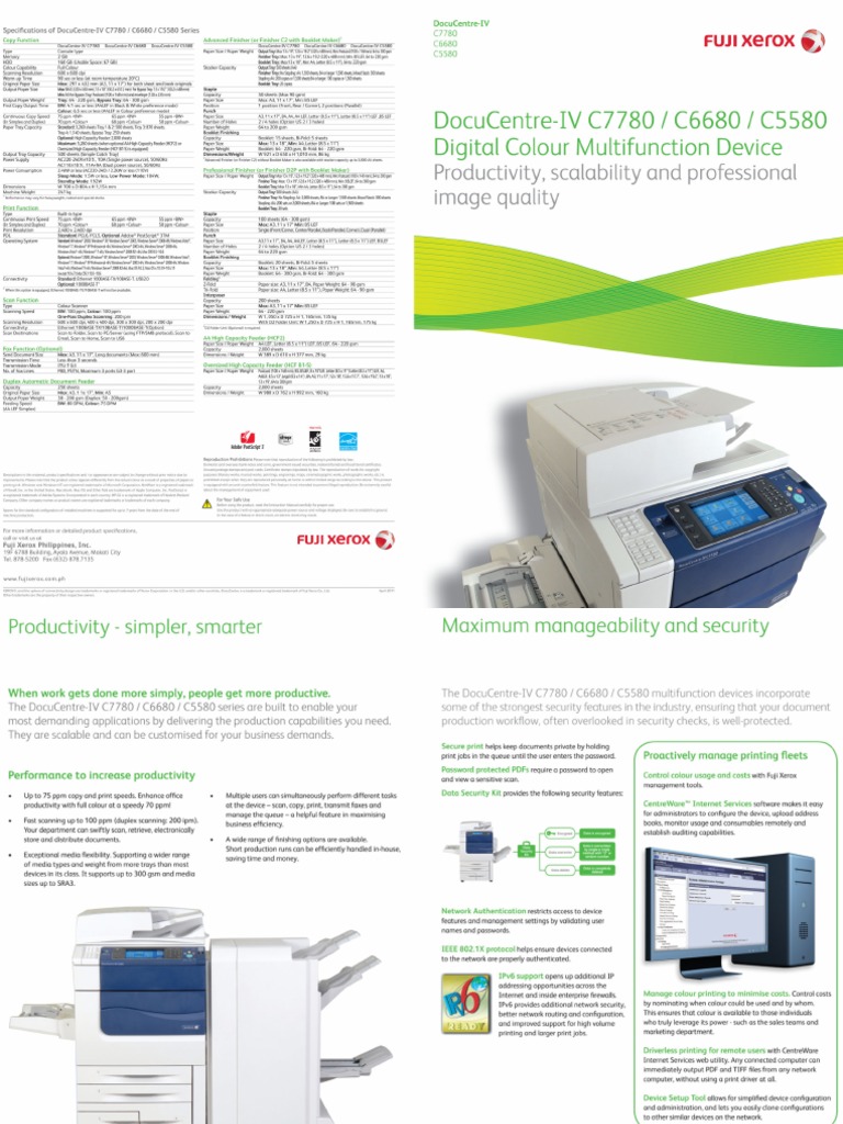 DocuCentre IV C7780 6680 5580 Brochure | PDF