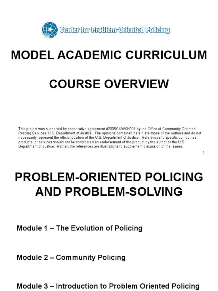 Model Academic Curriculum-Module 1 | PDF | Police | Emergency Services