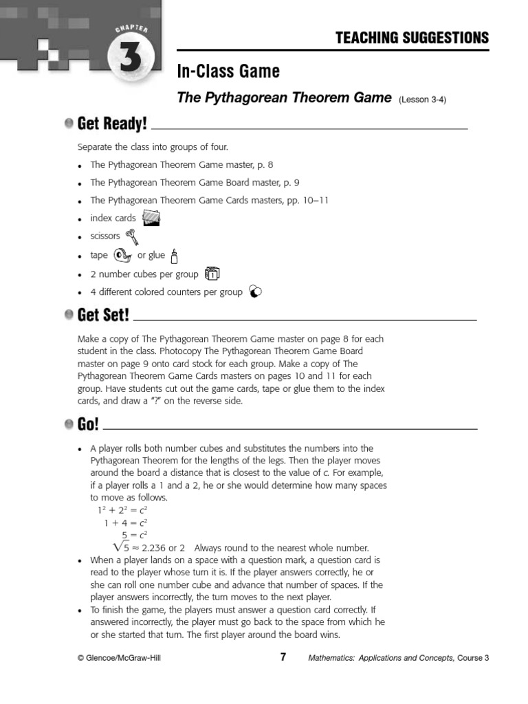 Pythagoras Game Card PDF | PDF | Euclid | Triangle