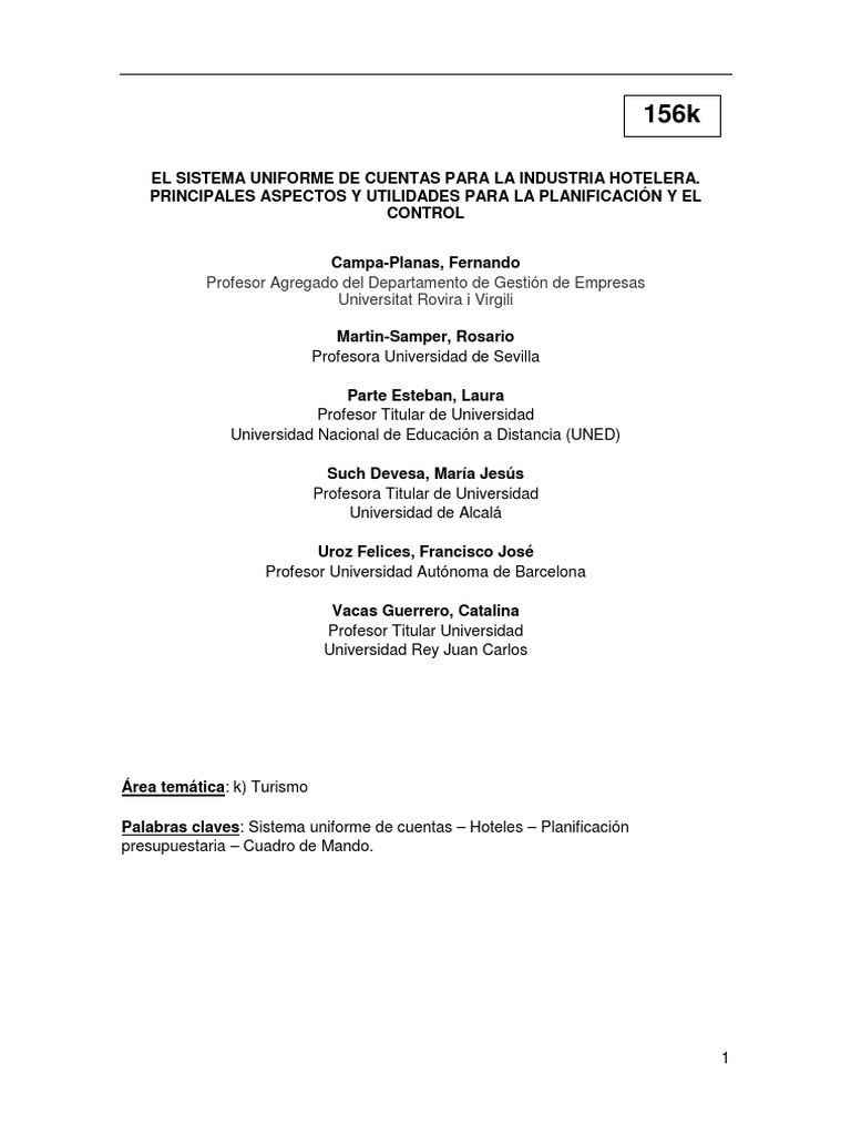 USALI: Sistema Contable Hotelero | PDF | Hotel | Presupuesto