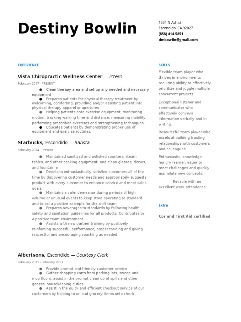 Resume 1 2 | PDF | Wellness | Medical