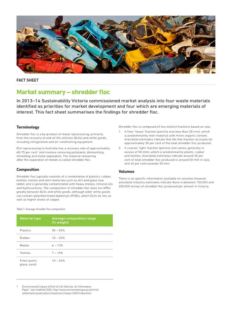 Market Analysis Shredder Floc Sep 2014 | PDF | Gasification | Waste