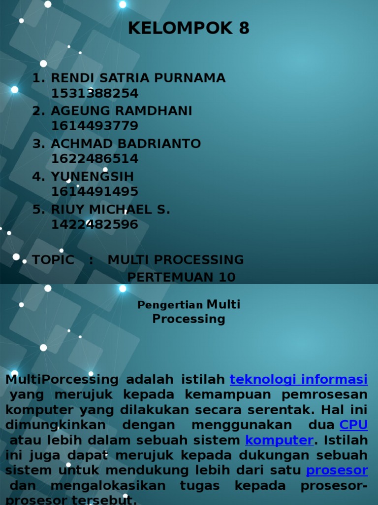 Presentasi Multiprocessing | PDF