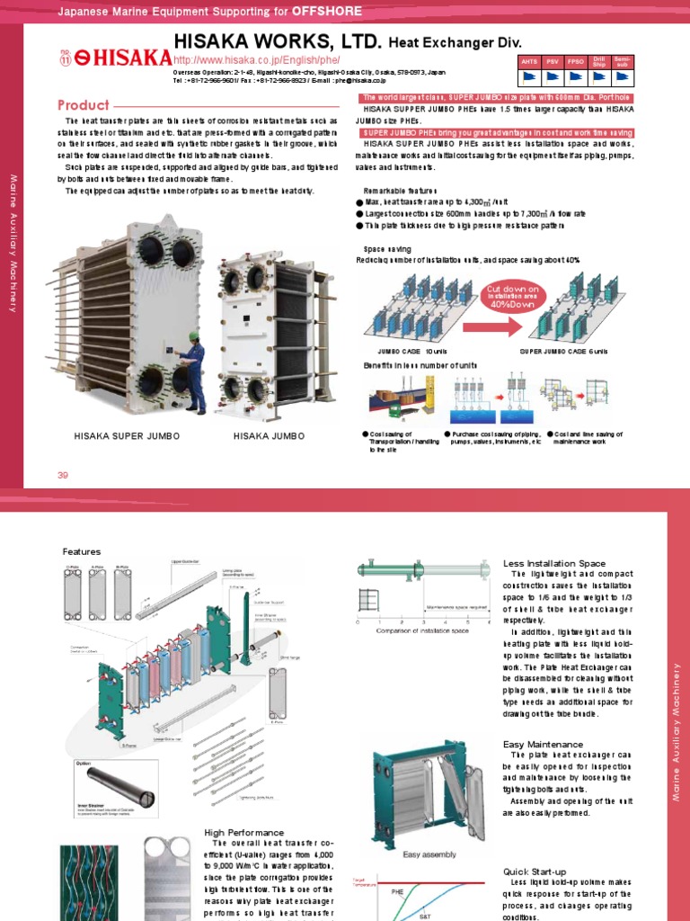 Hisaka Works Plate Type Heat Exchanger | PDF | Heat Exchanger ...
