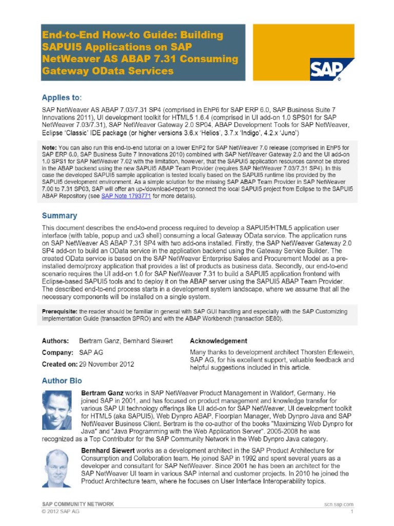 Sample SAPUI5 Application - End To End | PDF
