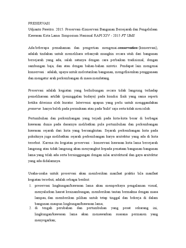 PRINSIP-PRINSIP PRESERVASI DAN KONSERVASI BANGUNAN BERSEJARAH DAN ...