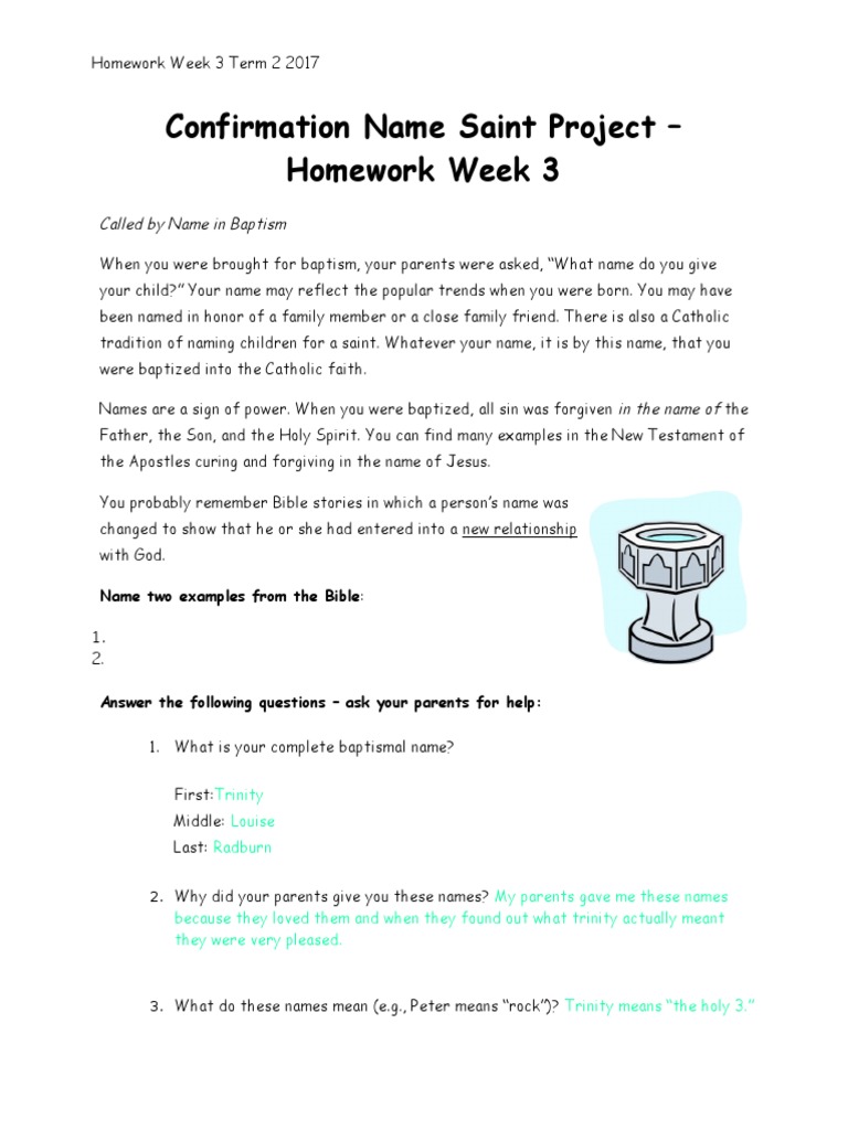 Homework | PDF | Baptism | Confirmation