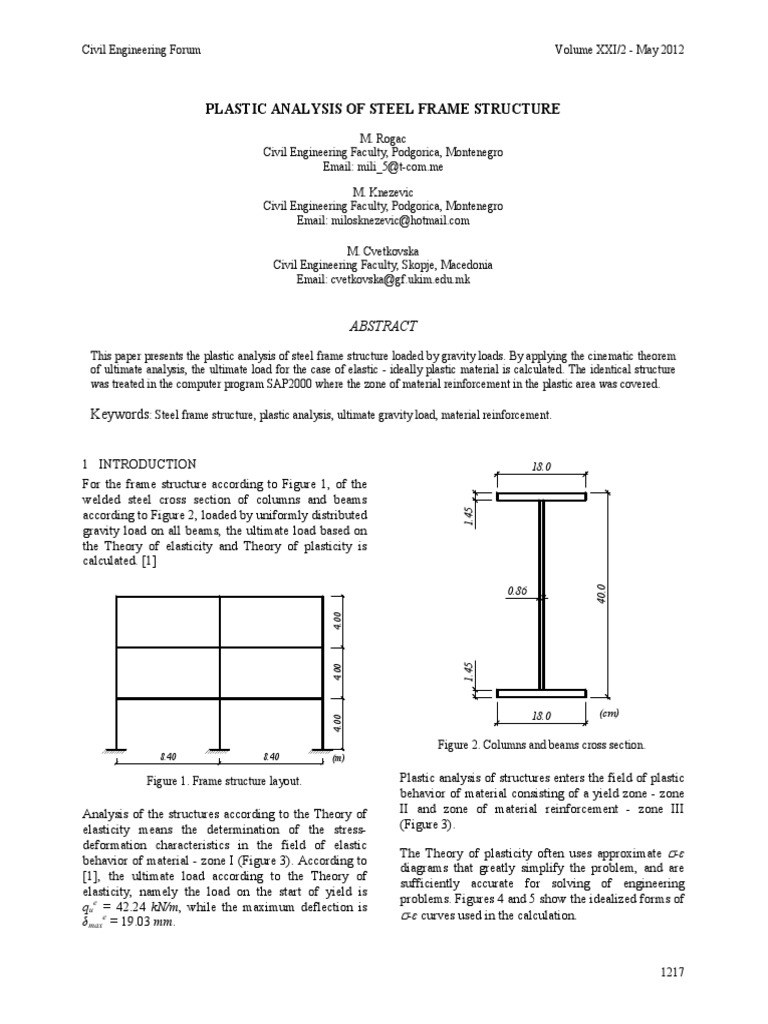 Plastic Analysis of Steel Frame Structure Sap2000 PDF | PDF ...