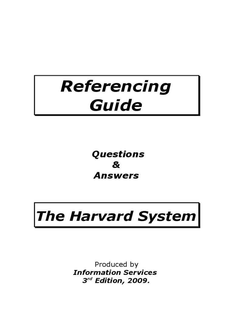 Referencing Guide: The Harvard System | PDF | Citation | Books