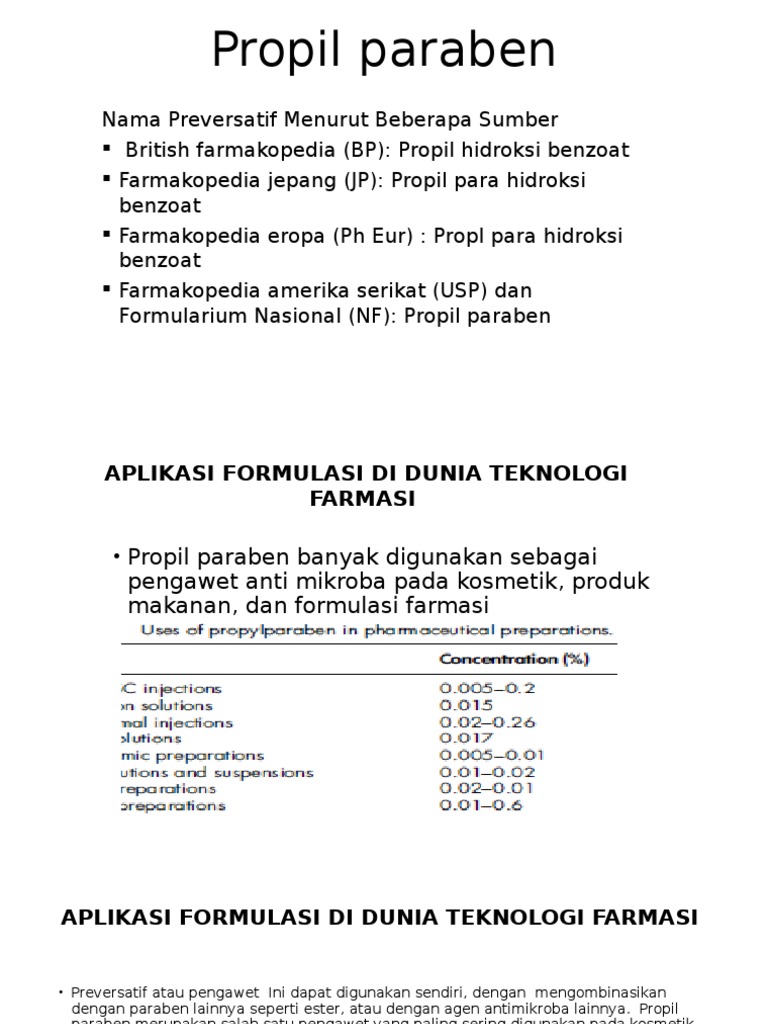 Fungsi dan Aplikasi Propil Paraben | PDF