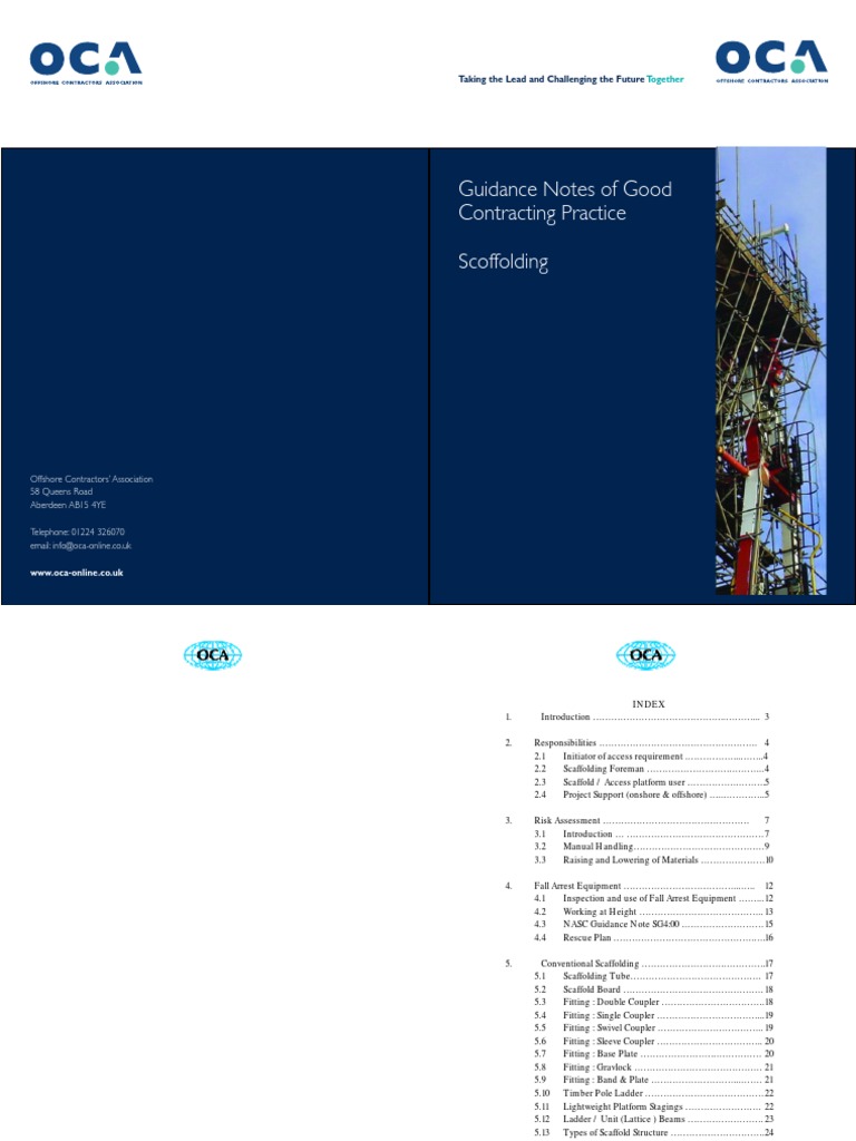 Scaffolding (Guidance Note On Good Contractor Practice) PDF | PDF ...