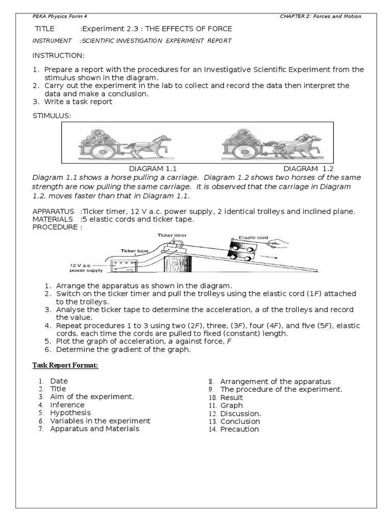Exp 2.3force and Acceleration | PDF | Experiment | Force