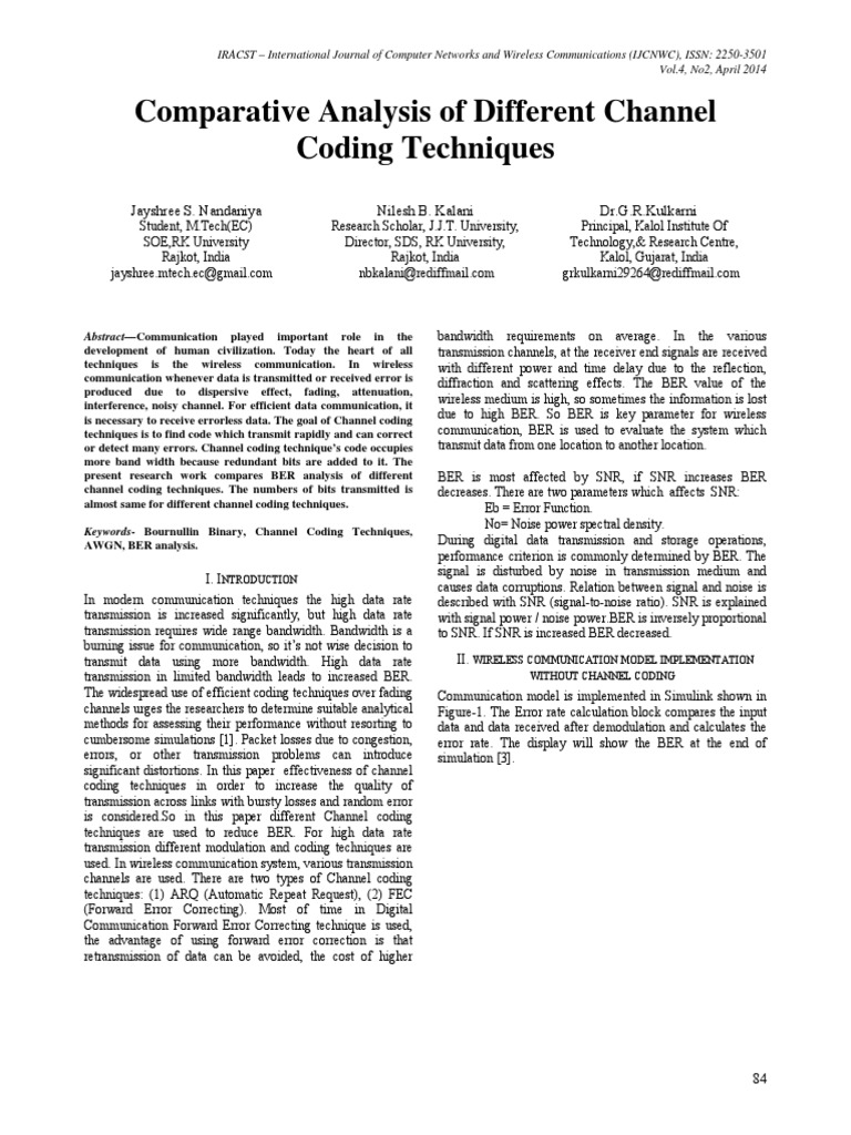 Channel Coding Techniques | PDF | Forward Error Correction | Channel ...