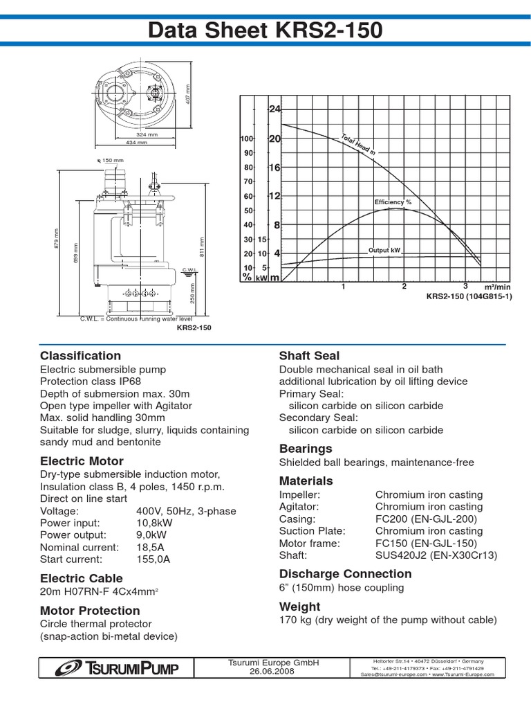 KRS2 150 | PDF | Bearing (Mechanical) | Pump