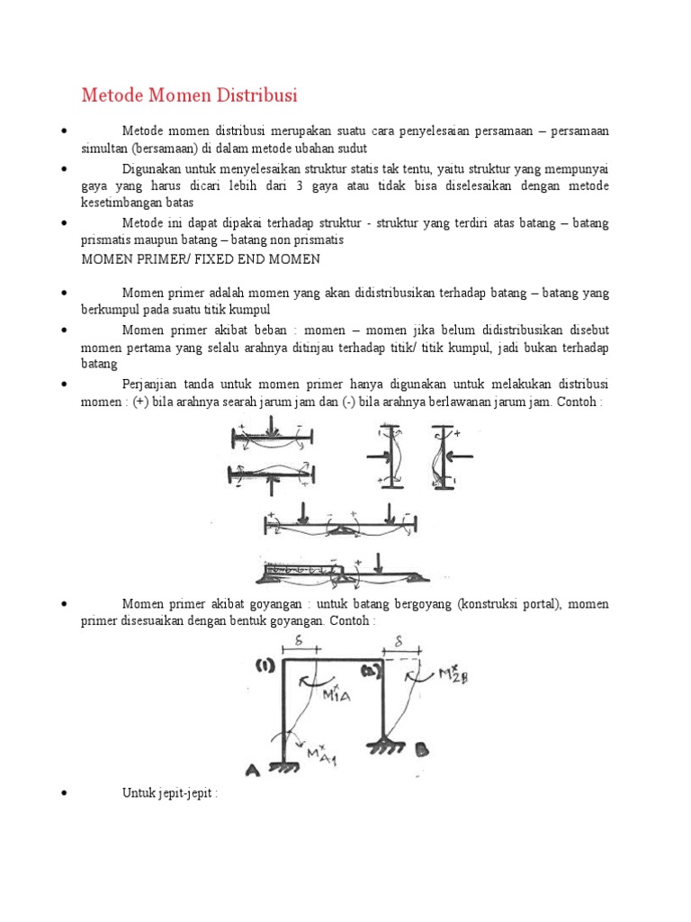 Metode Momen Distribusi | PDF | Metode & Bahan Ajar