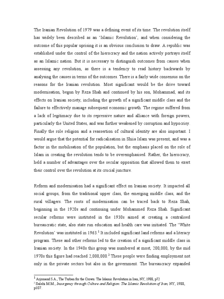 The 1979 Iranian Revolution | PDF | Mohammad Reza Pahlavi | Iranian ...