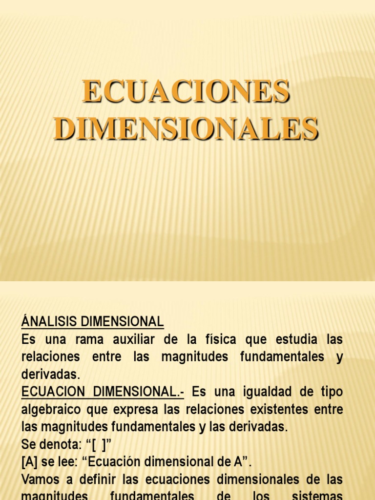 Análisis Dimensional | PDF | Ecuaciones | Masa