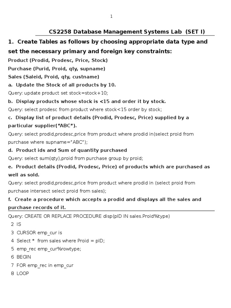 DBMS Lab Quetsions With Answer | Download Free PDF | Information Technology Management ...