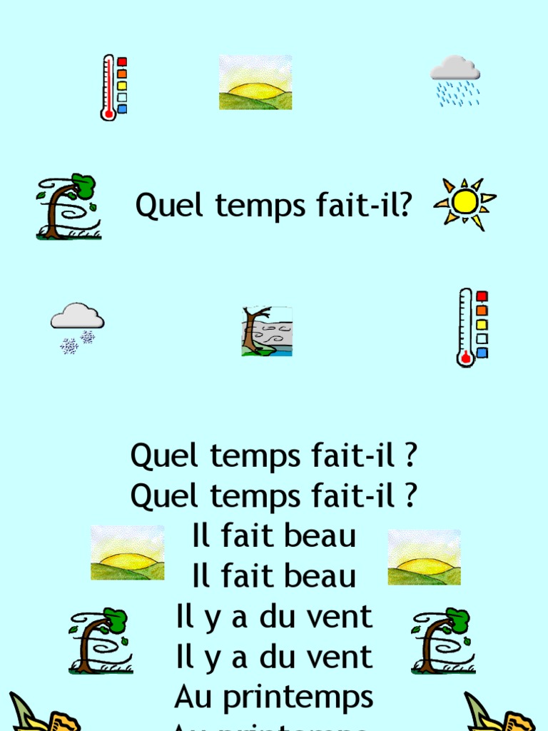 Quel Temps Fait-Il Song | PDF