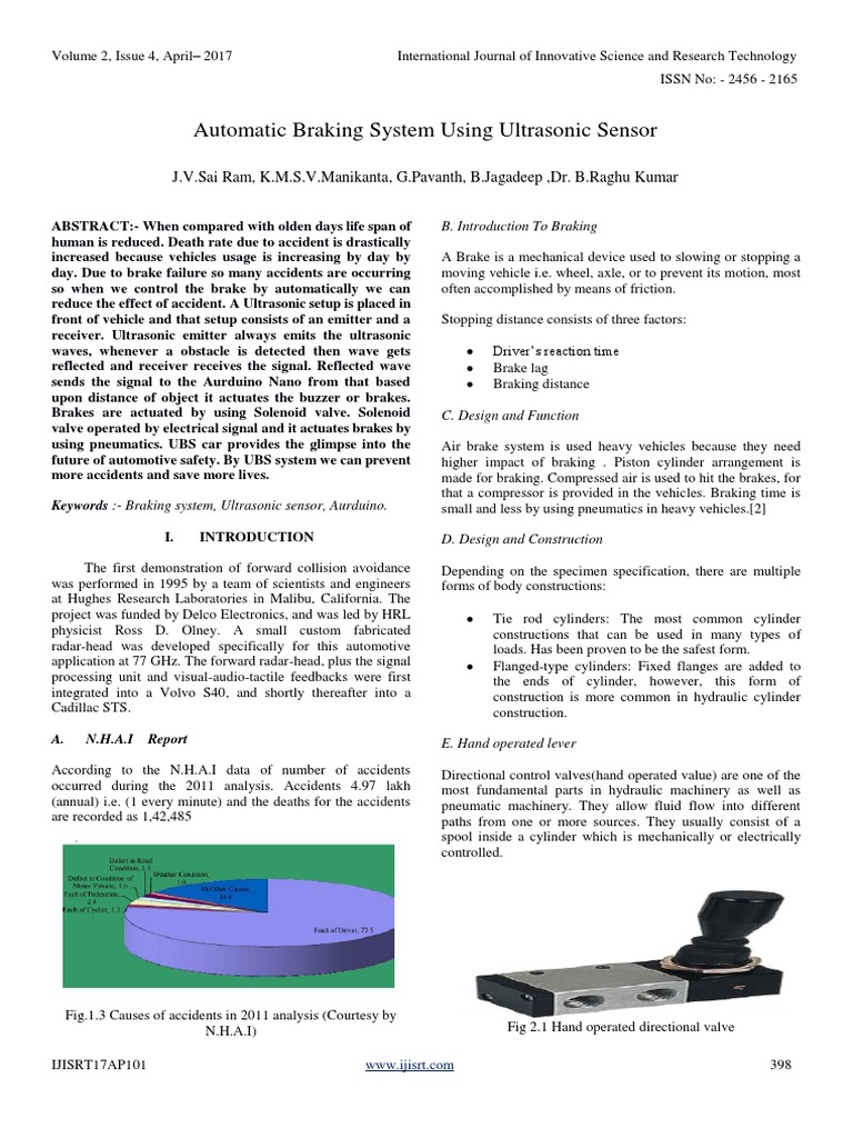 Automatic Braking System Using Ultrasonic Sensor | Electronic Circuits ...