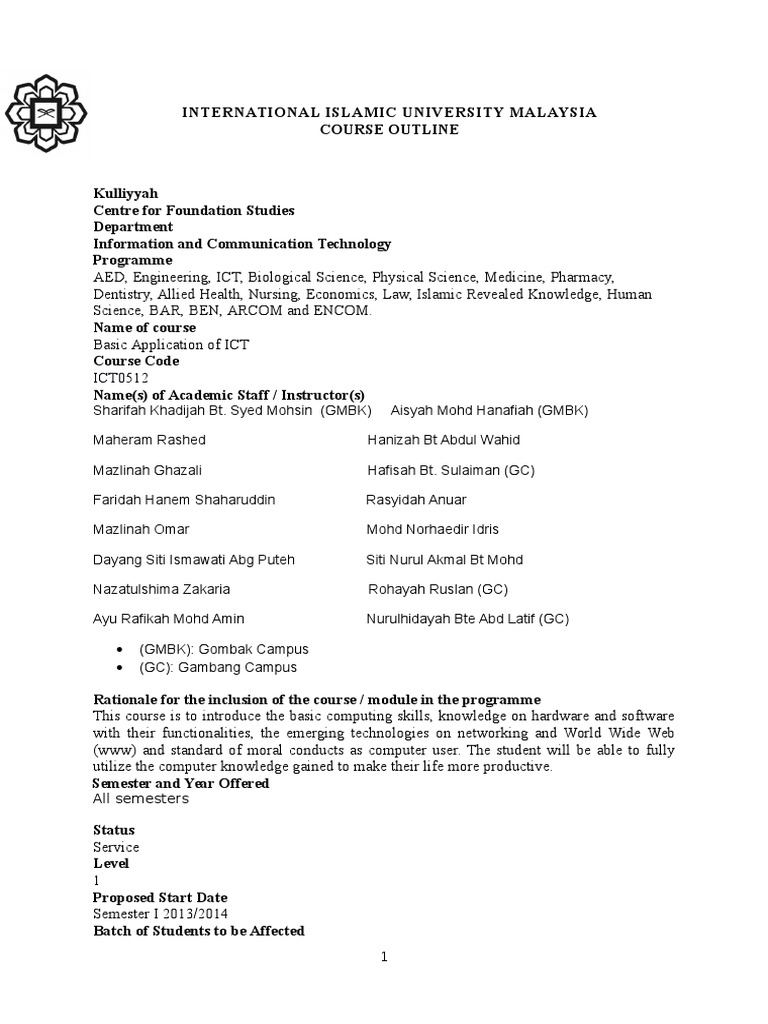 Course Outline | PDF | World Wide Web | Internet & Web