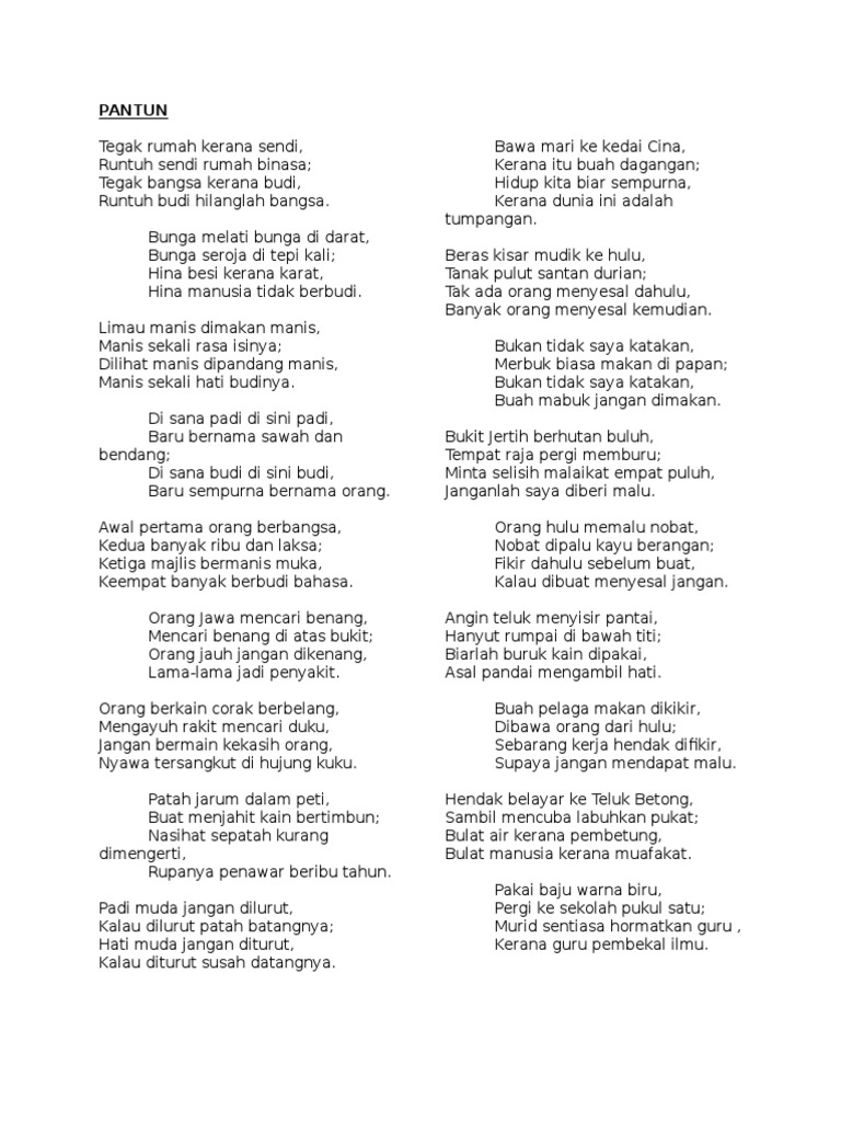 Koleksi Pantun | PDF | Griya & Taman