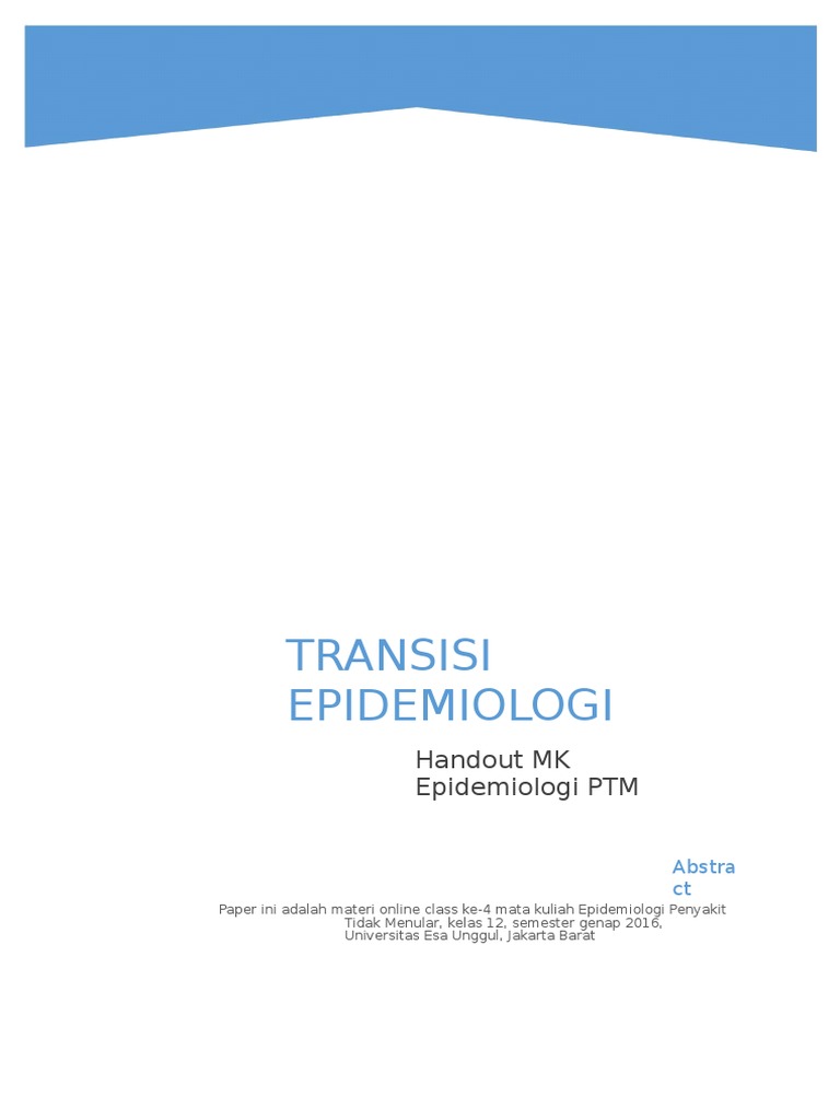 Ade Heryana Transisi Epidemiologi | PDF | Pengembangan Diri