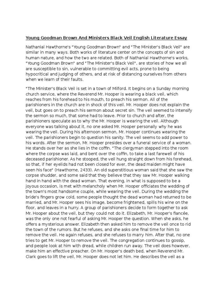 Young Goodman Brown + The Minister Black Veil | PDF | Religion And Belief