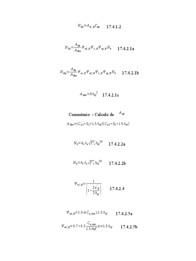 Formulas Cap 17 ACI-318-14 | PDF