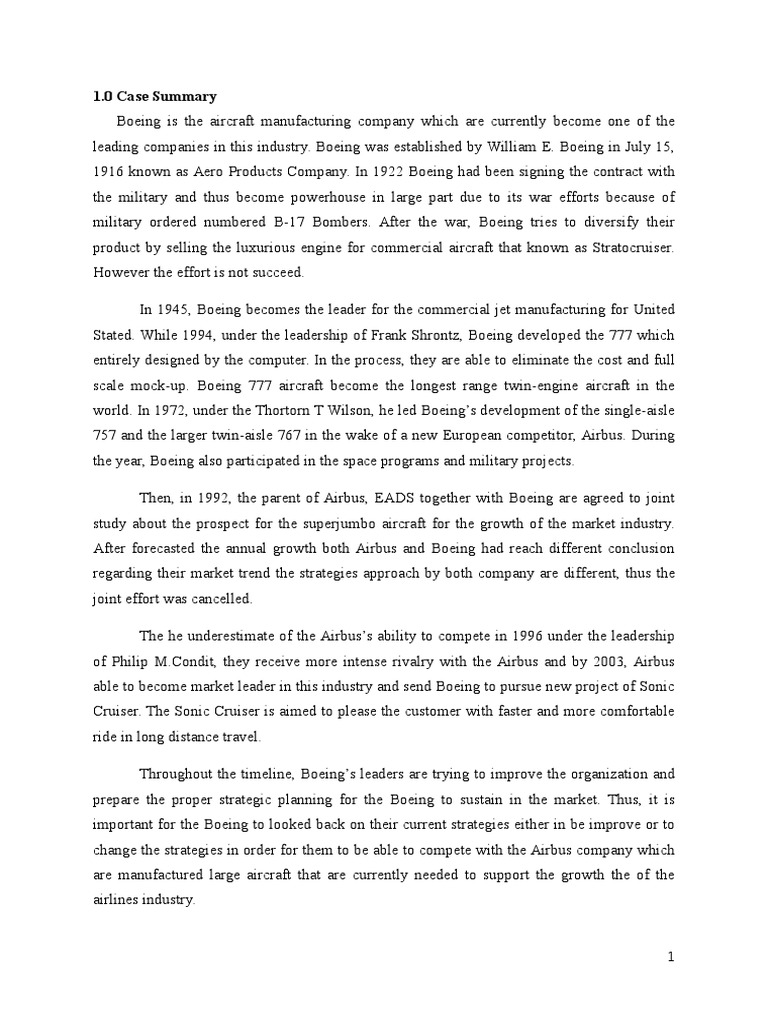 Boeing Report Final | Download Free PDF | Boeing | Strategic Management