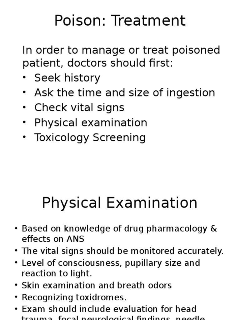 Poisoning Treatment and Management Guide | PDF | Drugs | Pharmacology