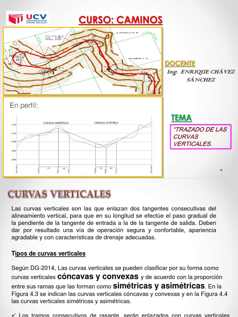 Trazo de Curvas Verticales_caminos | Curva | Longitud