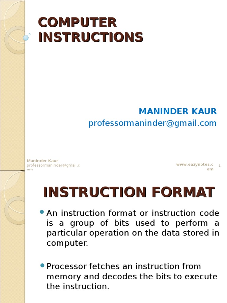 Types of Instructions | PDF | Instruction Set | Digital Technology