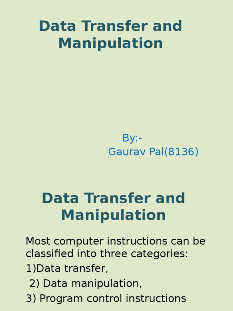 8-6 Data Transfer and Manipulation | PDF | Instruction Set | Central ...