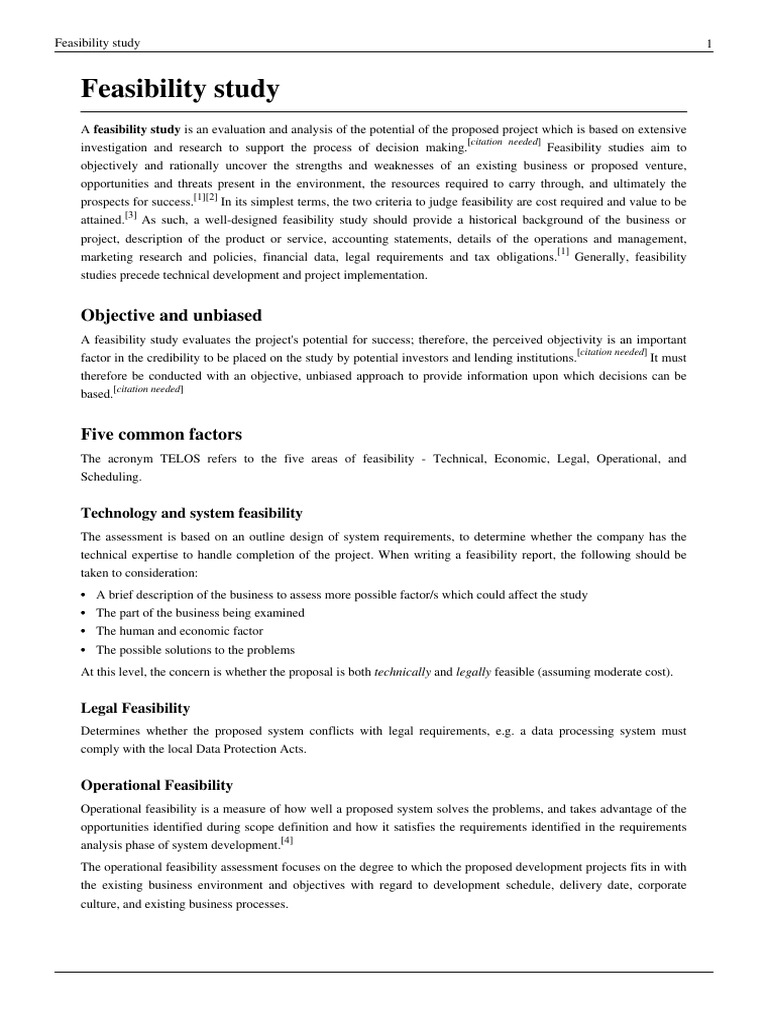 Feasibility Study | PDF | Feasibility Study | Evaluation Methods