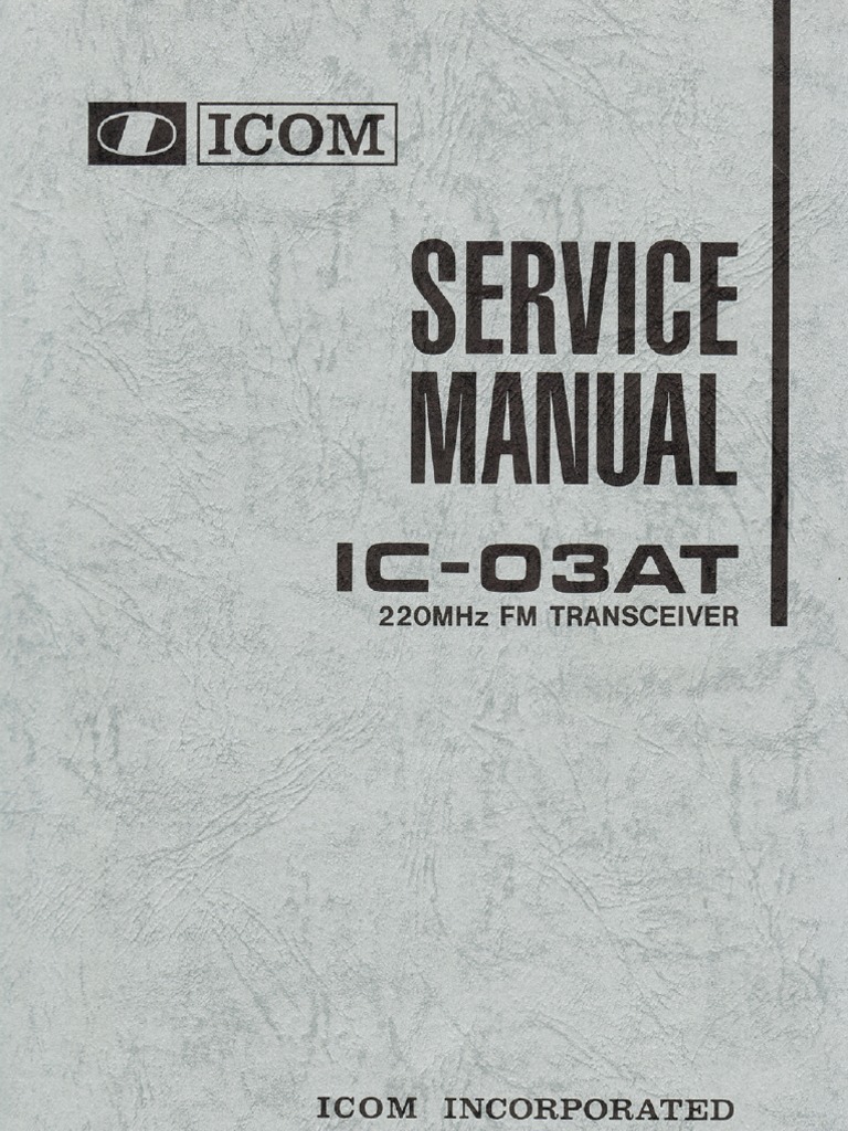 ICOM IC-03AT Service Manual | PDF