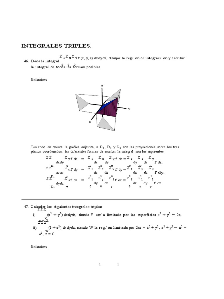 Integrales Triples | PDF | Integral | Conceptos matemáticos
